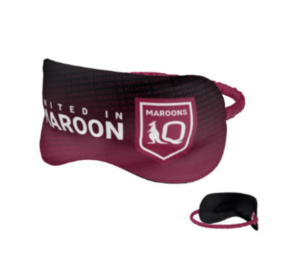 NRL QLD Maroons Origin Sleep Mask - Double Sided - Official NRL Product - GIFT Gift Present ...