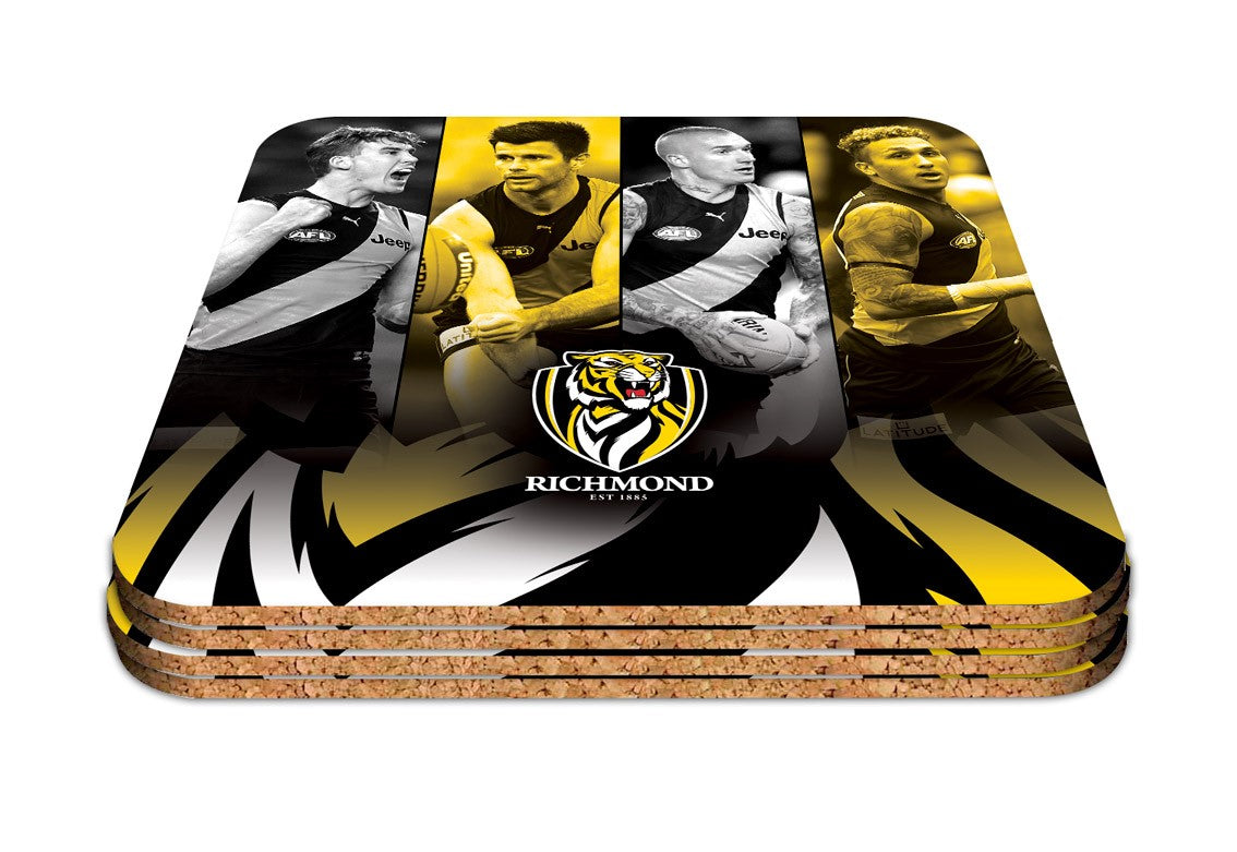 AFL Richmond Tigers Player Coasters - Pack of 4 Coasters - Gift Idea ...