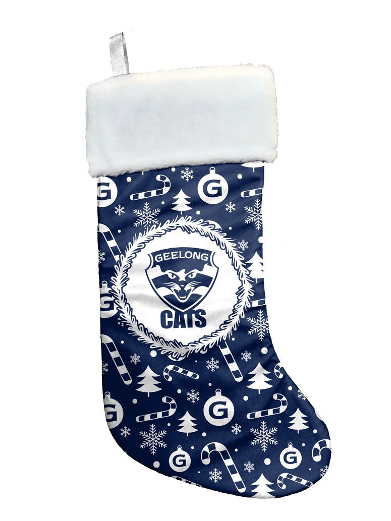 AFL Geelong Cats Christmas Stocking Sock Gift - Xmas Santa Hanging Gift ...
