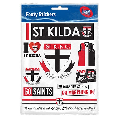 AFL St Kilda Saints Stickers Sheet - Logo & Wordmark - Registered ...