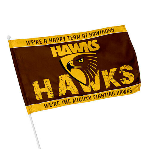 AFL Hawthorn Hawks - Kids Flag - 48cm x 30cm Gift Present Fathers Day ...