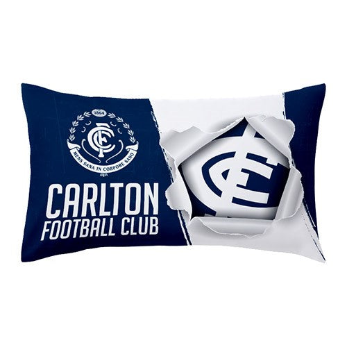 AFL Carlton Blues - Single Pillow case - 73cm x 48cm -Team Logo ...