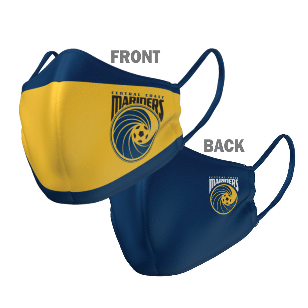 A-League Central Coast Mariners Face Mask Reversible Washable - Large ...