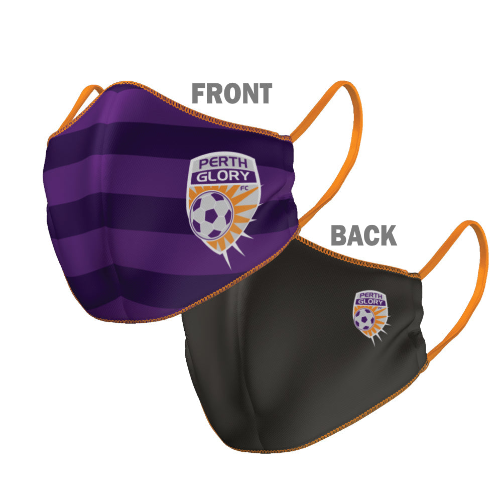 A-League Perth Glory Face Mask Reversible Washable: 2 Sizes: Large or ...