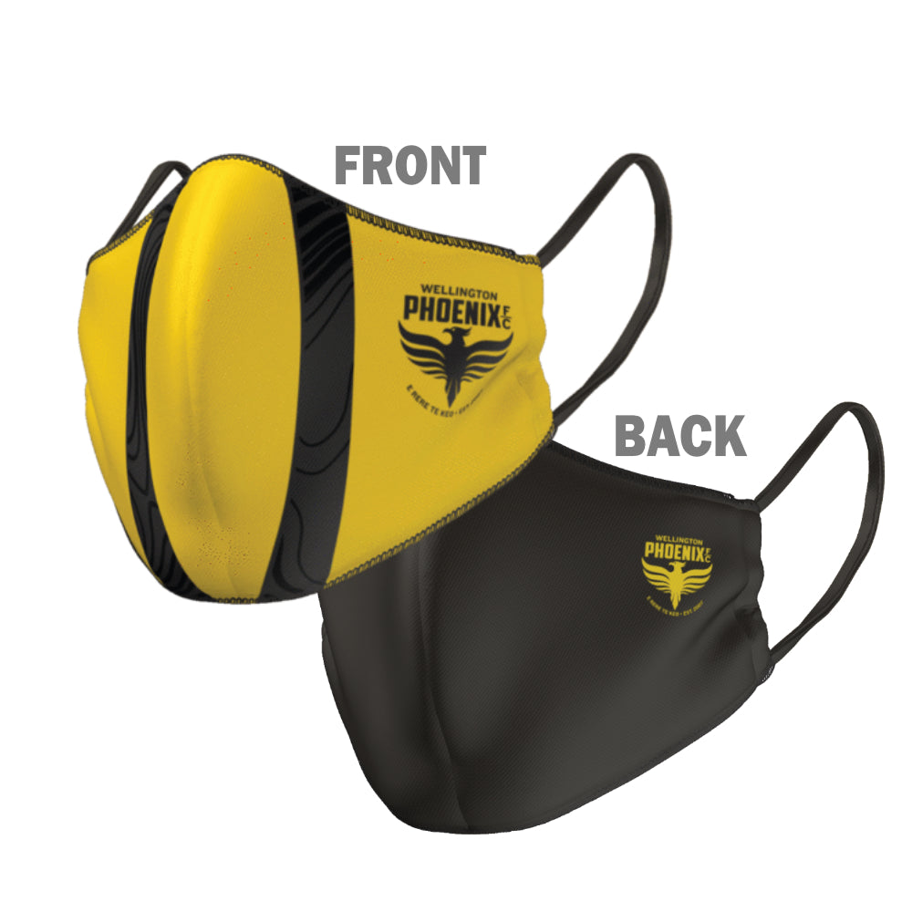 A-League Wellington Phoenix Face Mask Reversible Washable: 1 Size ...