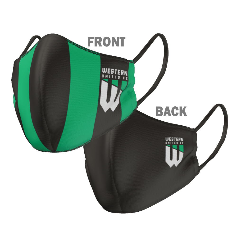 A-League Western United Face Mask Reversible Washable: 2 Sizes: Large ...