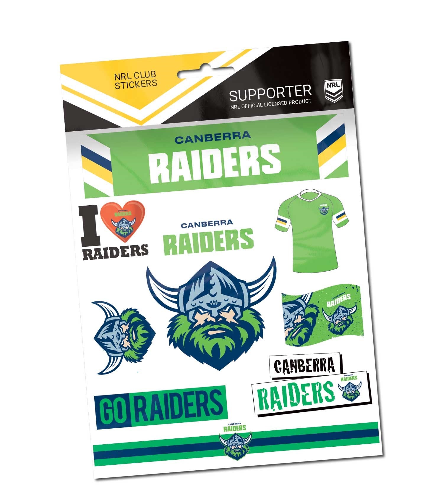 NRL Canberra Raiders Stickers Sheet - Logo & Wordmark - Registered ...