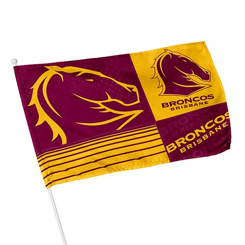 NRL Brisbane Broncos - Kids Flag - 48cm x 30cm Gift Present Fathers Day ...