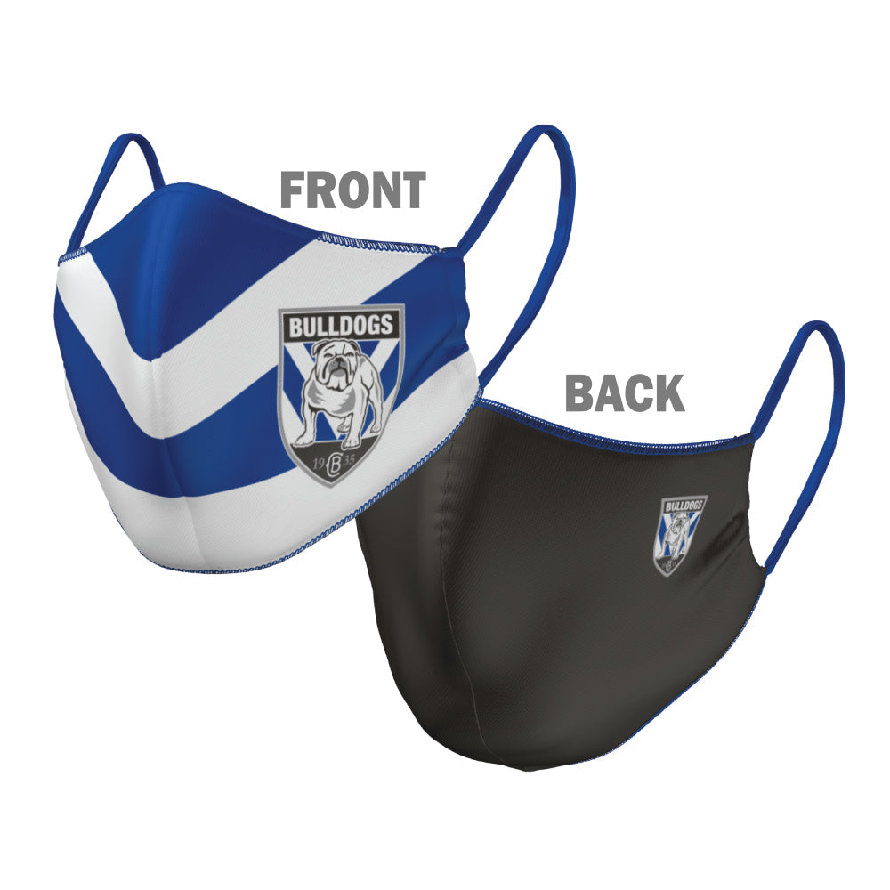 NRL Canterbury Bankstown Bulldogs Face Mask - 2 Sizes: Adult or Kids ...