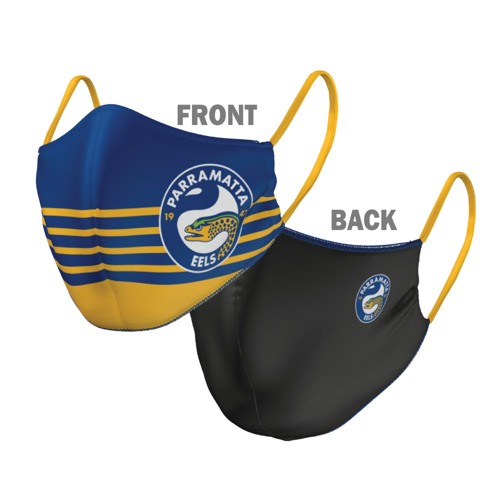 NRL Parramatta Eels Face Mask - 2 Sizes: Adult or Kids - Reversible ...