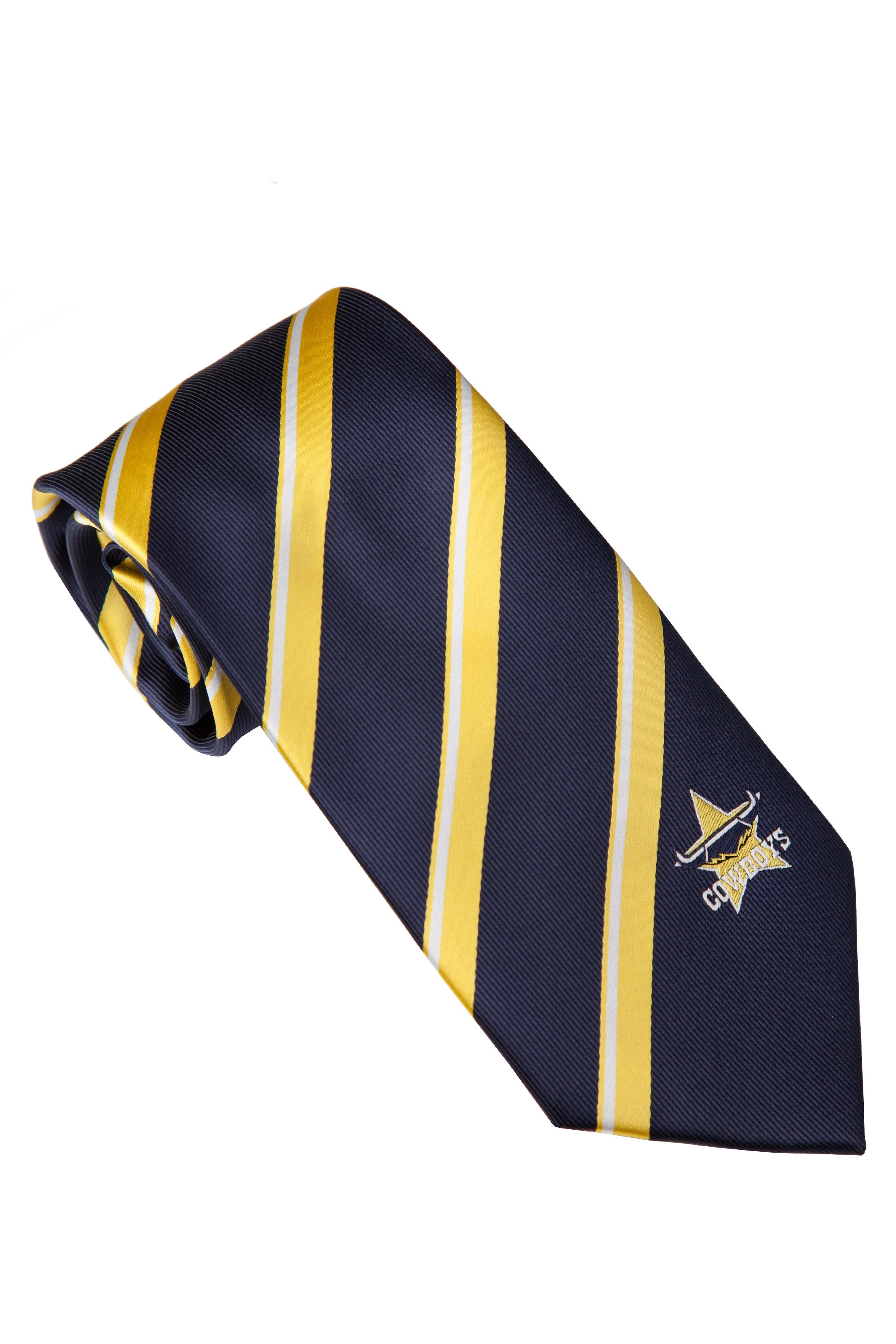 NRL North Queensland Cowboys Tie - Striped with embroidered team logo ...