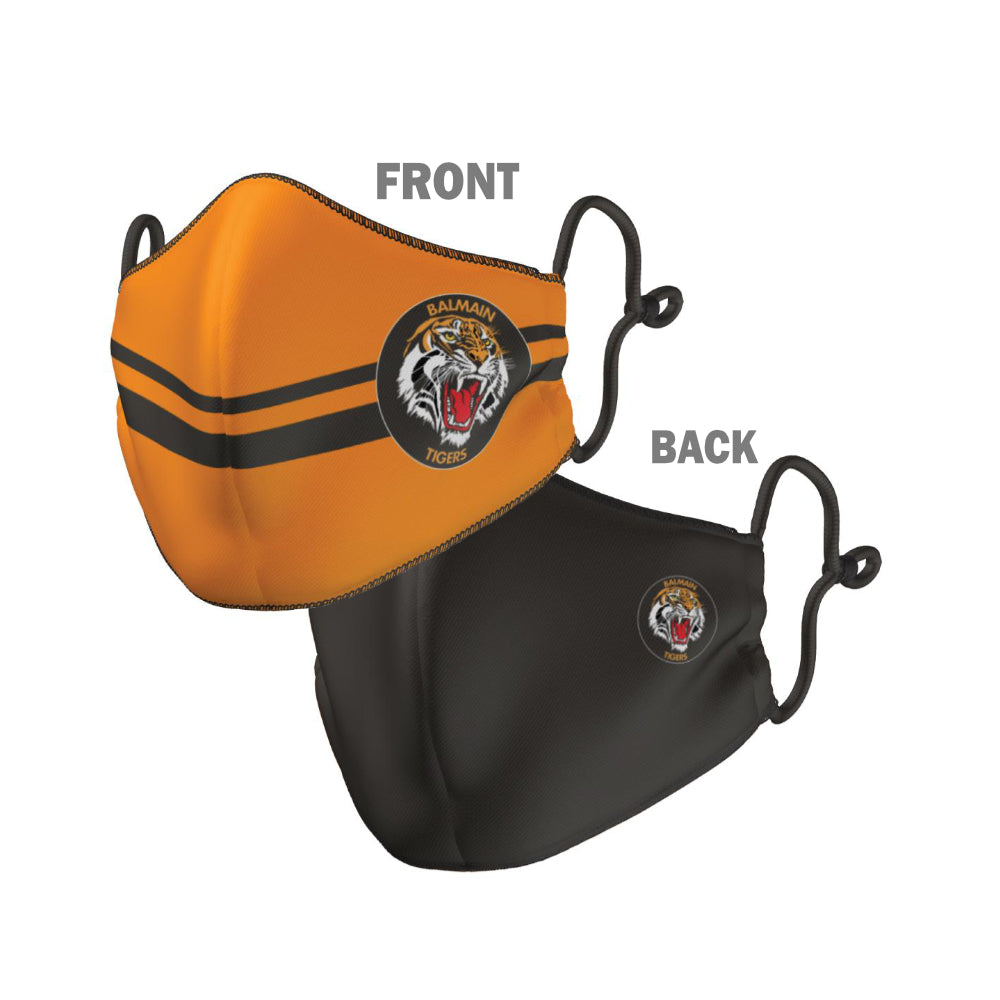 NRL Retro - Balmain Tigers Face Mask Reversible Washable: 1 Size: Adult ...